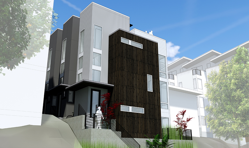 Three story, eight unit townhouse on Avalon Way up for design review ...